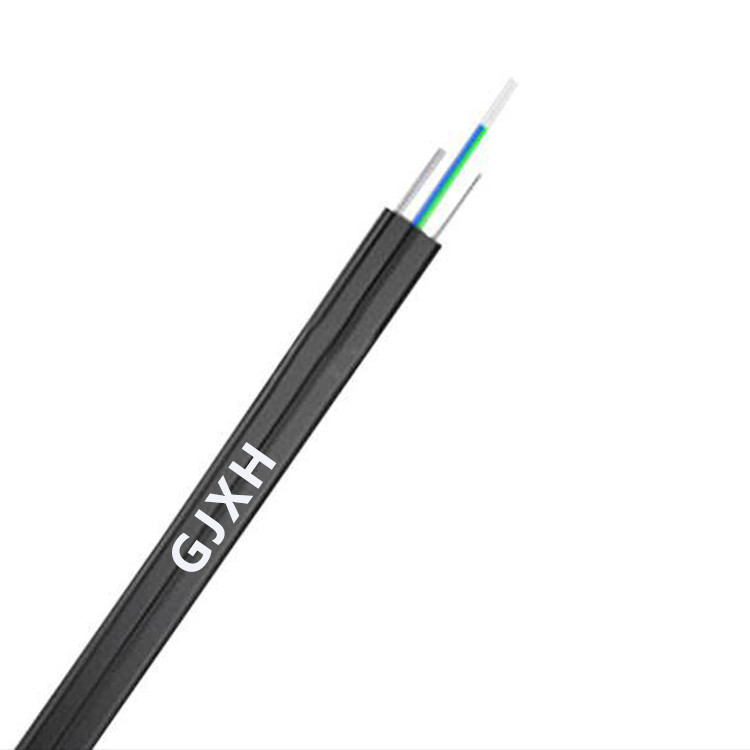 HXCOWO Flat Fiber Optic Cable Single Mode Fig8 FTTH Flat Drop Cable